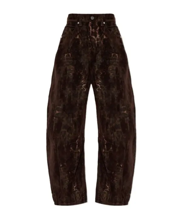ALLSAINTS Tiedye Barrelleg Trousers - Brown