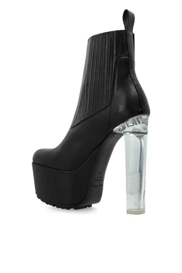 Rick Owens Platform High-heeled Ankle Boots