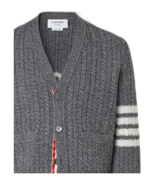 Thom Browne Merino Wool 4-bar Intarsia Anchor Cardigan