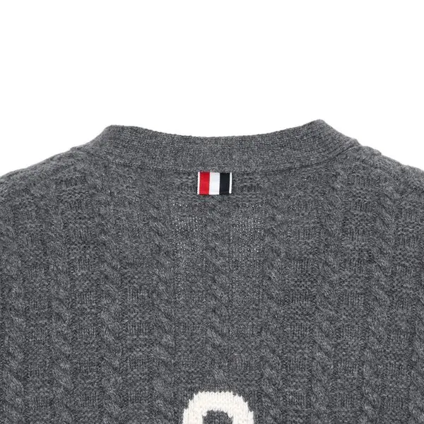 Thom Browne Merino Wool 4-bar Anchor Intarsia Cardigan