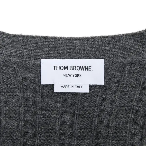 Thom Browne Merino Wool 4-bar Anchor Intarsia Cardigan