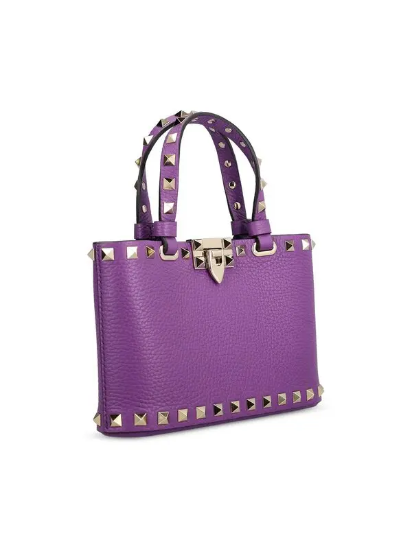 Valentino Garavani Rockstud Mini Shopping Bag In Grainy Calfskin