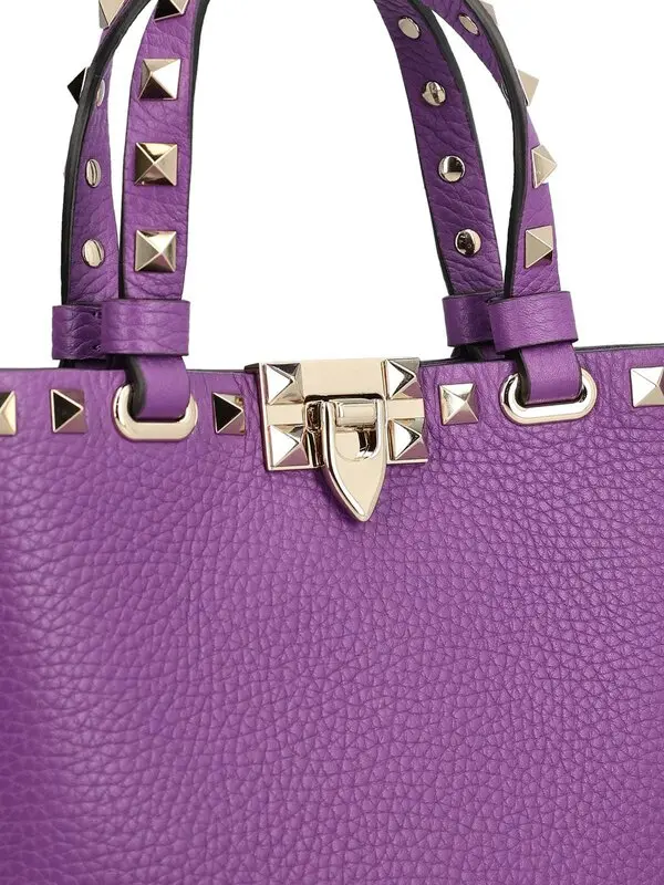 Valentino Garavani Rockstud Mini Shopping Bag In Grainy Calfskin