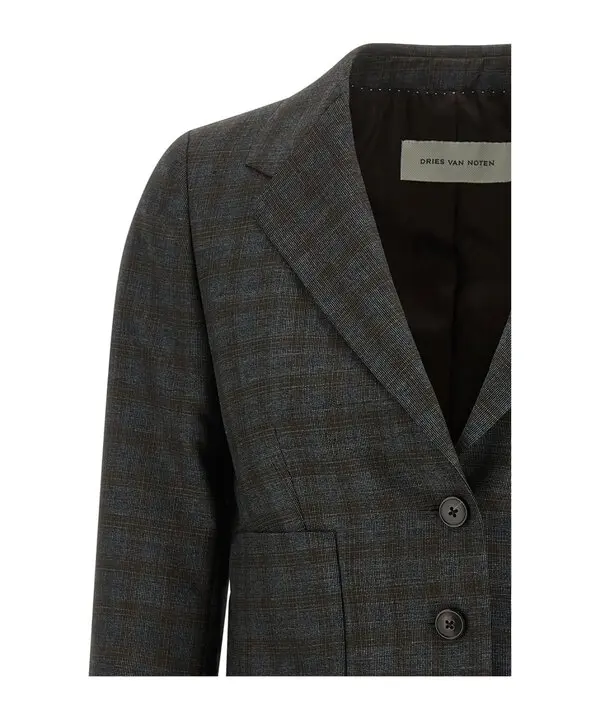 Dries Van Noten Checked Wool Blazer