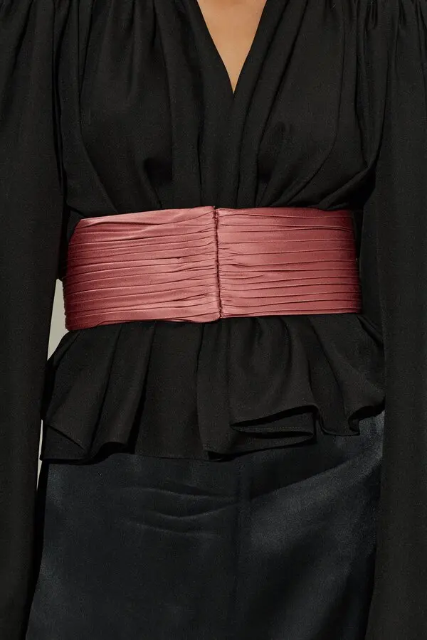 Valentino Garavani Pleated Satin Waist Belt