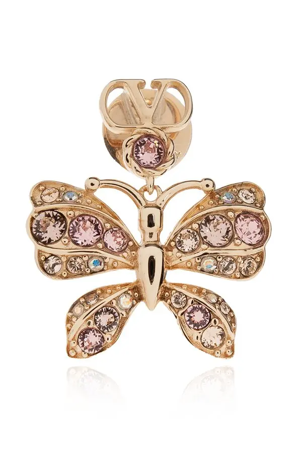 Valentino Garavani Butterfly Drop Earrings With Swarovski Crystals