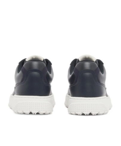 Emporio Armani Smooth Leather Lace-up Sneakers With Textured Rubber Sole