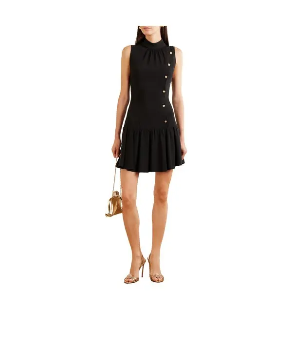 AQUAZZURA Crystal-embellished Metallic Leather Clutch