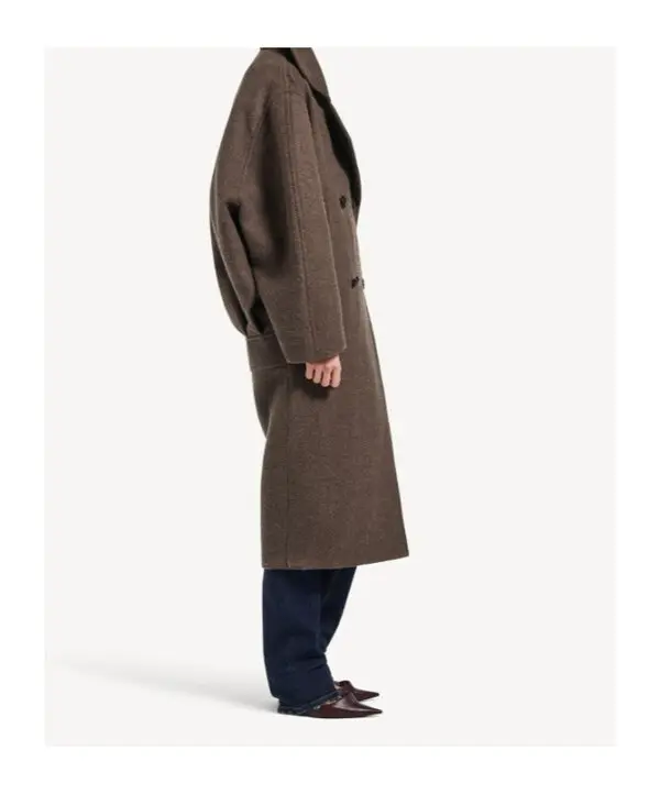 Balenciaga Long Cocoon Coat - Dark Brown
