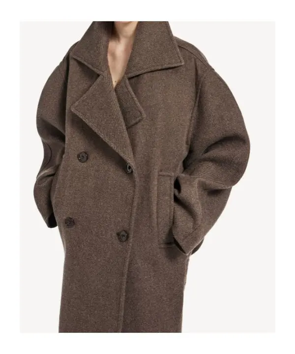 Balenciaga Long Cocoon Coat - Dark Brown