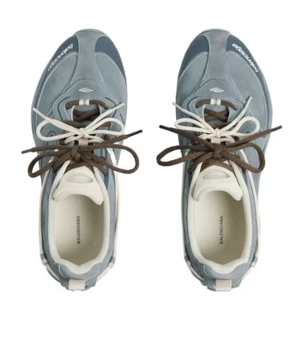 Balenciaga Radar Velvety Sneaker In Grey/off White/brown