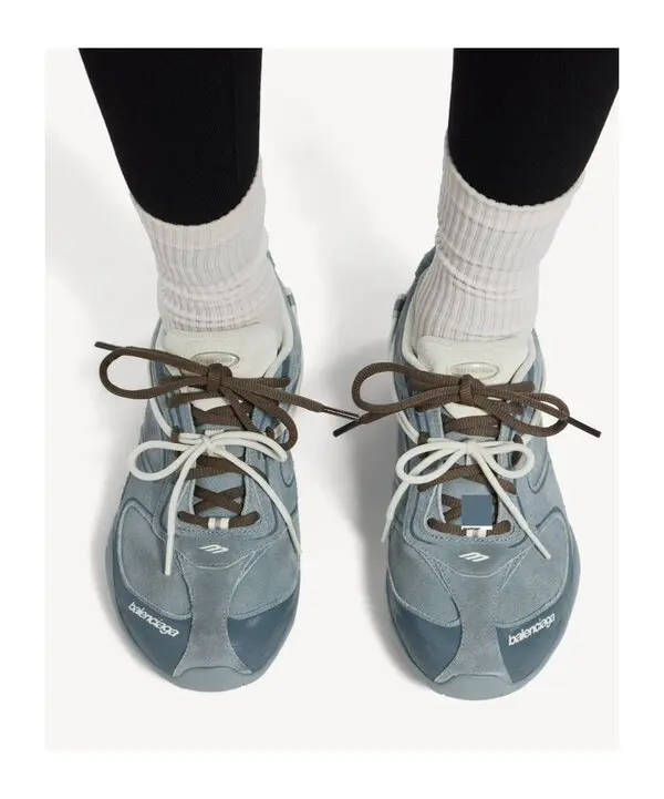 Balenciaga Radar Velvety Sneaker In Grey/off White/brown