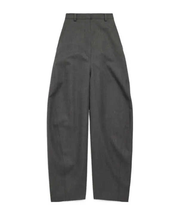 Balenciaga High Waist Barrel Pants In Dark Grey