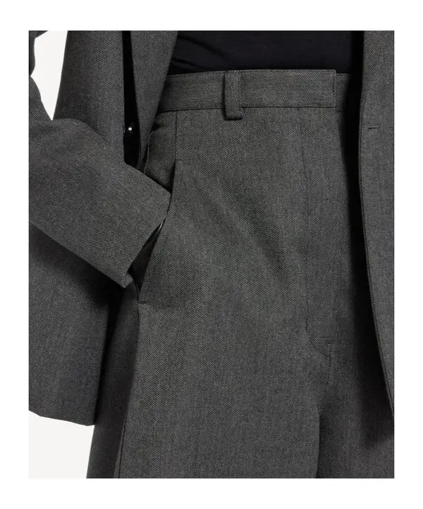 Balenciaga High Waist Barrel Pants In Dark Grey