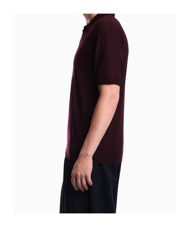 Emporio Armani Virgin Wool And Silk Polo Neck Sweater