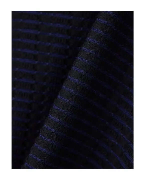 Emporio Armani Long-sleeve Mock Neck Jacquard Knit Top With Contrasting Stripes