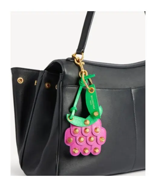 Balenciaga Le City Raspberry Keychain/charm In Vivid Green