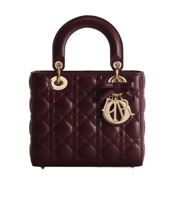 Dior Small Lady Bag With Strap - Deep Fuchsia