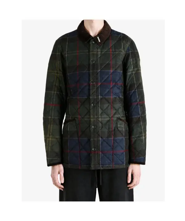 Barbour Classic Quilted Jacket With Check Pattern