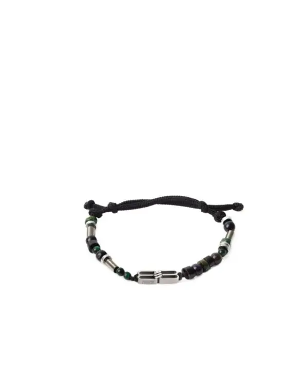 Balenciaga Bb Icon Beads Bracelet In Emerald