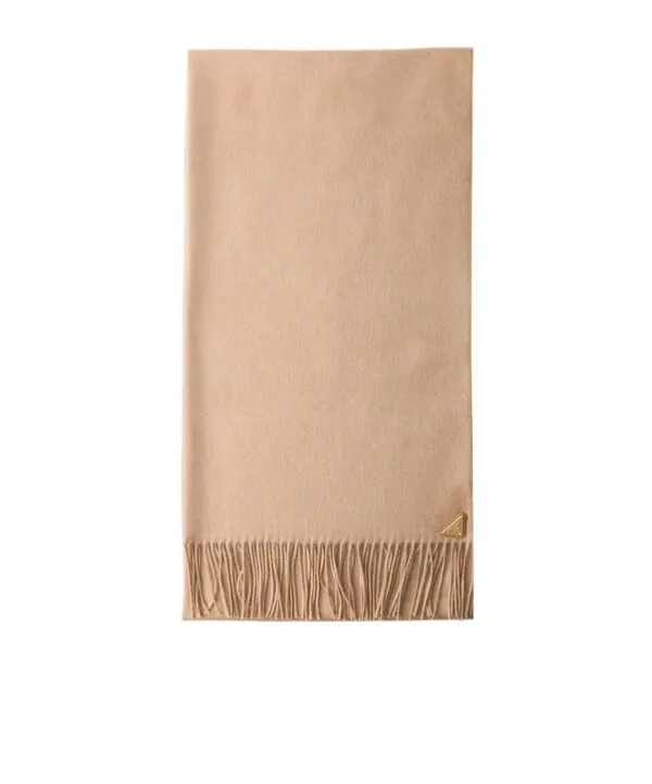 Prada Silk And Cashmere Scarf - Caramel