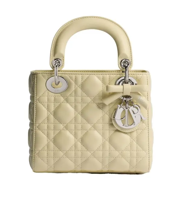 Dior Mini Lady Bag With Chain - Vanilla