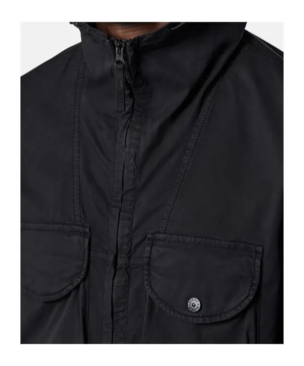 Stone Island Comfort-fit Hooded Zip-up Overshirt With Chest Pockets