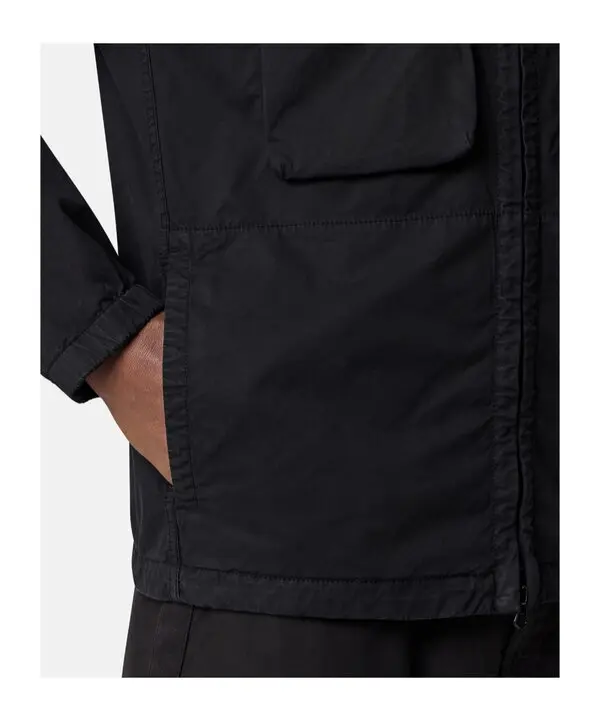 Stone Island Comfort-fit Hooded Zip-up Overshirt With Chest Pockets