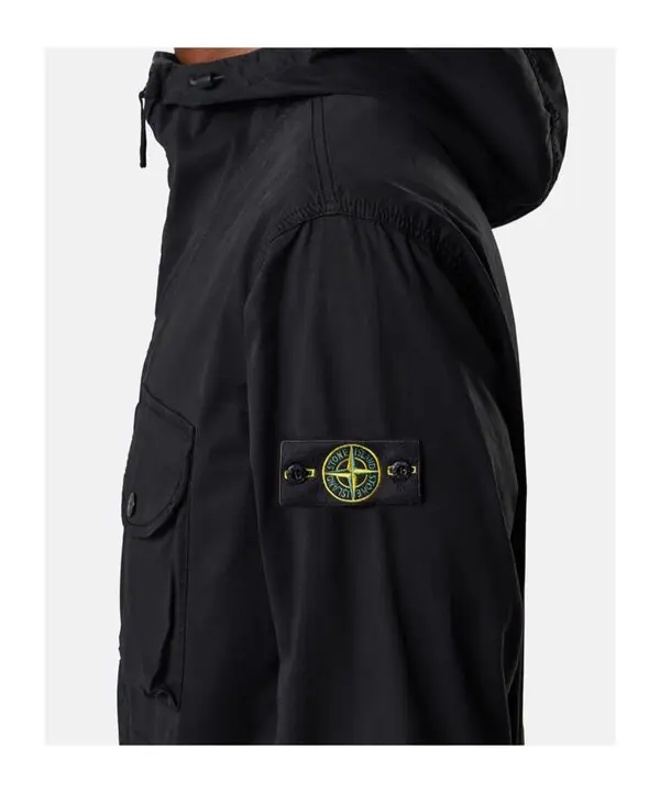 Stone Island Comfort-fit Hooded Zip-up Overshirt With Chest Pockets