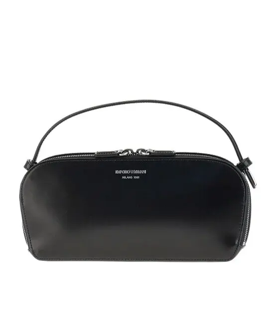 Emporio Armani Zippered Shoulder Bag - Black