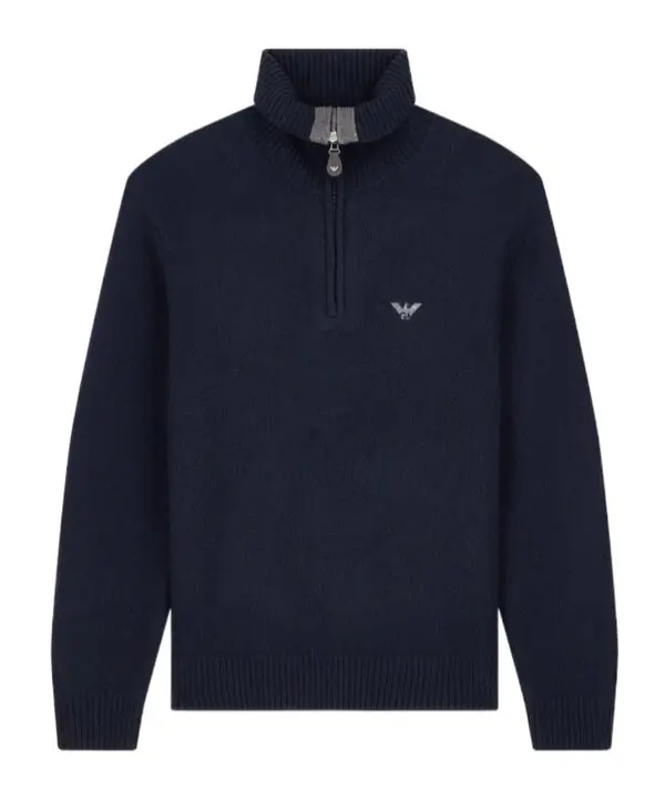 Emporio Armani Shaved Virgin Wool Sweater Hong Kong Capsule Collection - Navy Blue