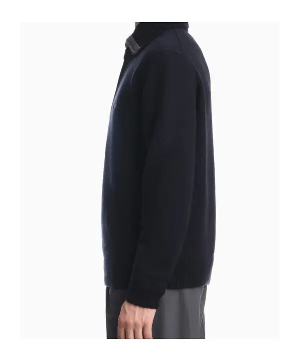 Emporio Armani Shaved Virgin Wool Sweater Hong Kong Capsule Collection - Navy Blue