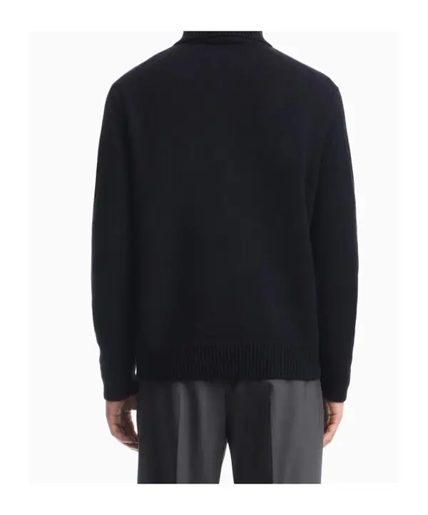 Emporio Armani Shaved Virgin Wool Sweater Hong Kong Capsule Collection - Navy Blue