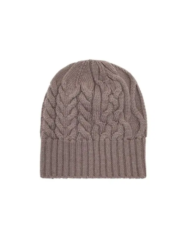 Emporio Armani Virgin Wool Cable Knit Beanie With A Ribbed Bottom