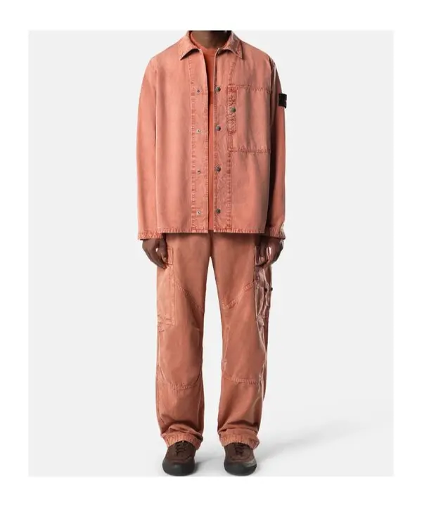 Stone Island Comfort-fit Snap-front Overshirt With Chest Pocket