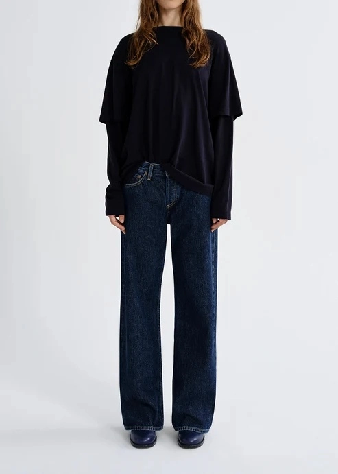 AGOLDE Dark Wash Straightwideleg Jeans