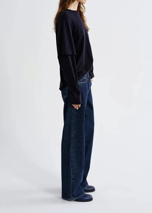 AGOLDE Dark Wash Straightwideleg Jeans