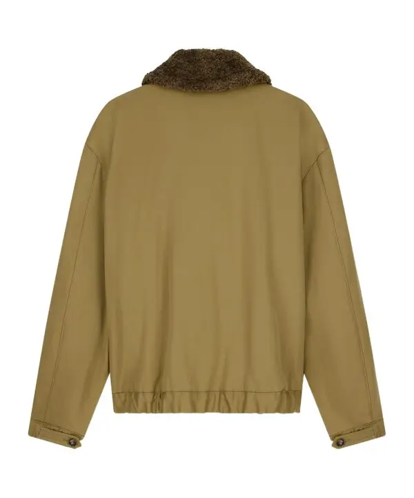 Emporio Armani Cotton Blouson Jacket With A Plush Detachable Collar