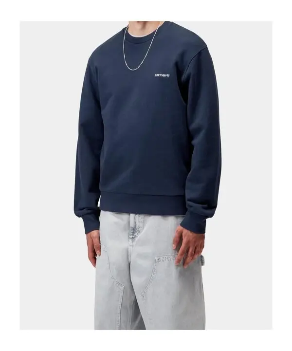 Carhartt Work In Progress Script Embroidery Sweatshirt - Blue