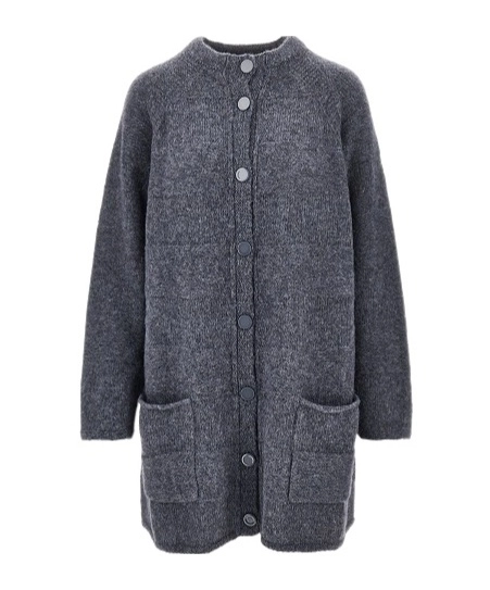 Emporio Armani Long Knit Cardigan - Gray