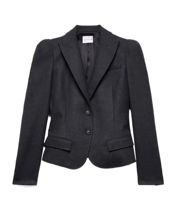 7 For All Mankind High Shoulder Blazer In Wool - Grey