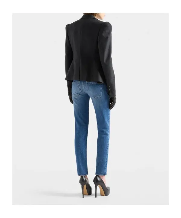 7 For All Mankind High Shoulder Blazer In Wool