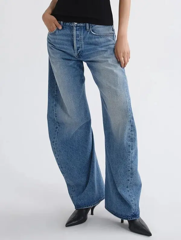 AGOLDE Vintage Wash Curved Wideleg Jeans