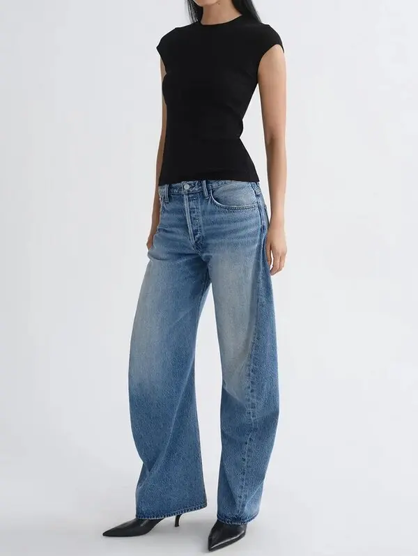 AGOLDE Vintage Wash Curved Wideleg Jeans