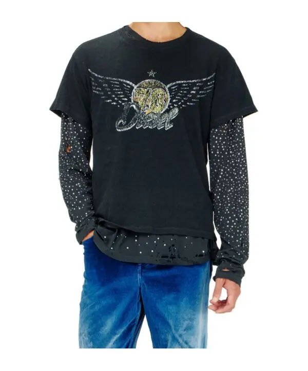 DIESEL® Cotton-hemp T-shirt With Concert Graphics
