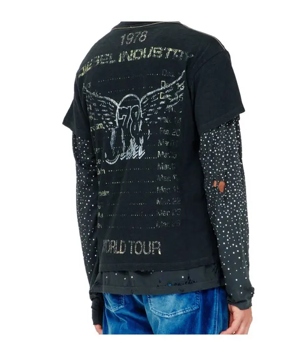 DIESEL® Cotton-hemp T-shirt With Concert Graphics