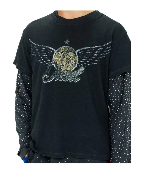 DIESEL® Cotton-hemp T-shirt With Concert Graphics