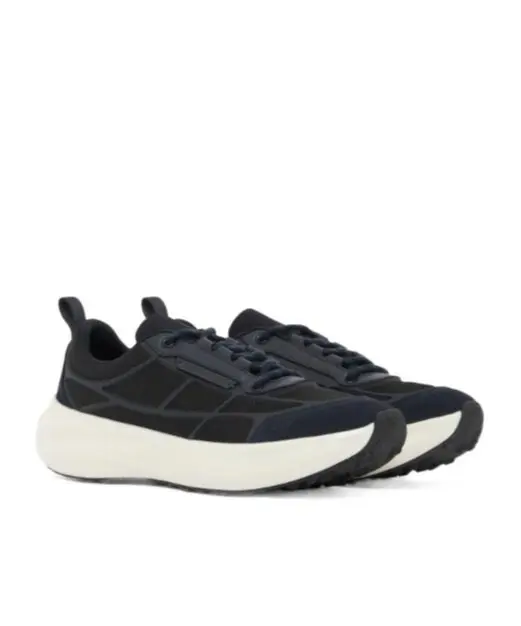 Emporio Armani Mesh And Suede Detail Lace-up Sneakers