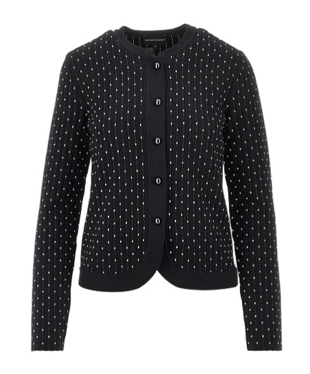 Emporio Armani Long-sleeved Button-down Cardigan - Black