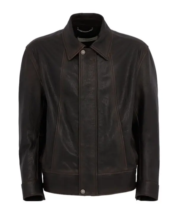 GOLDEN GOOSE Fine Collar Leather Jacket